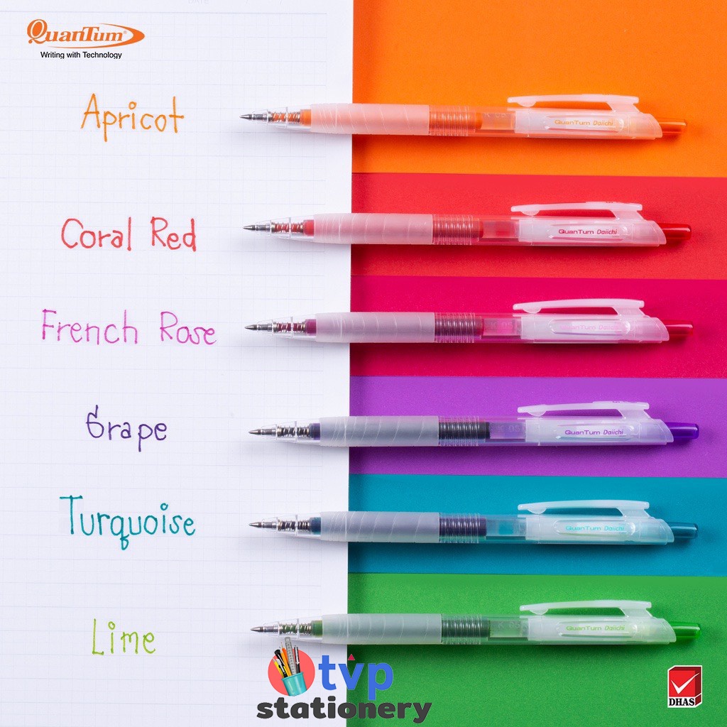 Quantum ปากกาเจลสีควอนตั้ม Dolly Daiichi รุ่น Colour Gel Pen 0.5 MM 1 ด้าม - tvp.stationery ...