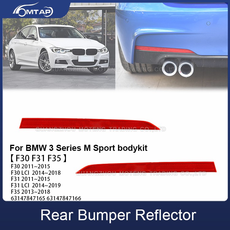 Mtap ชุดกันชนหลัง M สะท้อนแสง M สําหรับ Bmw F30 F31 F35 316 318 320 323 ...