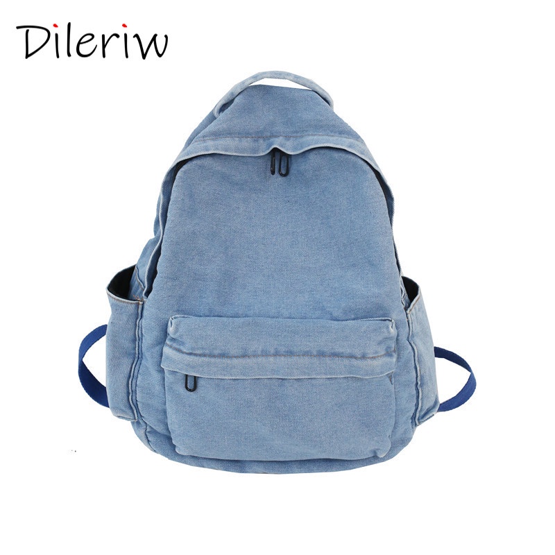 Casual Outdoor Travel Unisex Washed Canvas Denim Backpack ...
