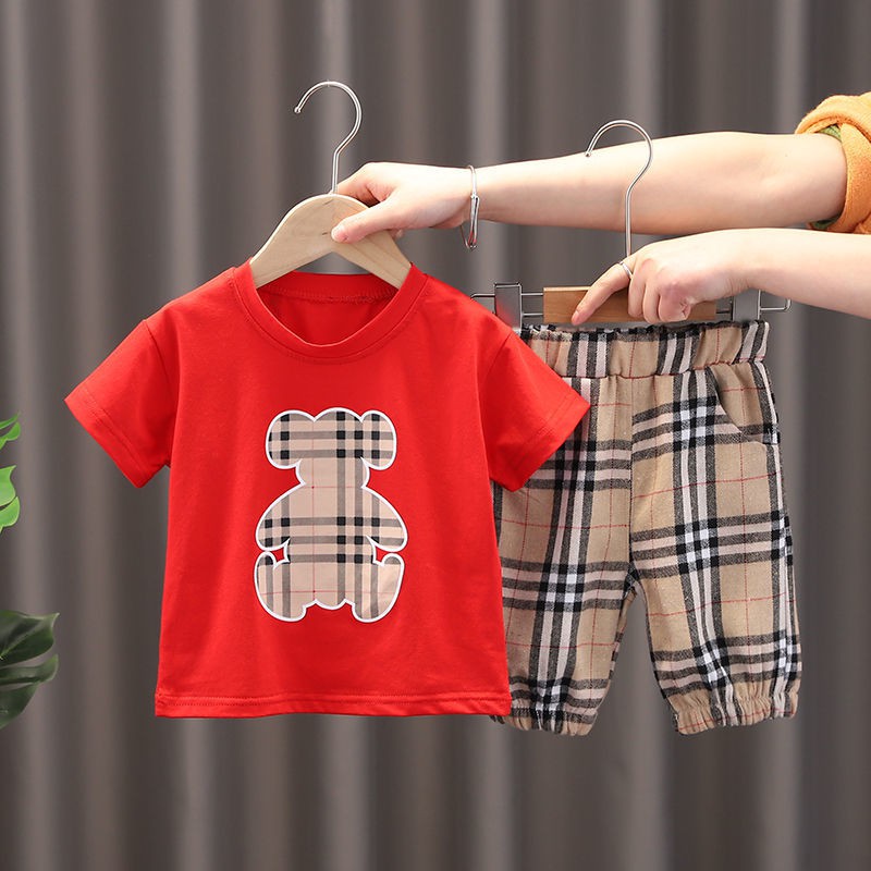 g > Boys summer suit 2021 new Trendy baby two-piece children style แขน ...
