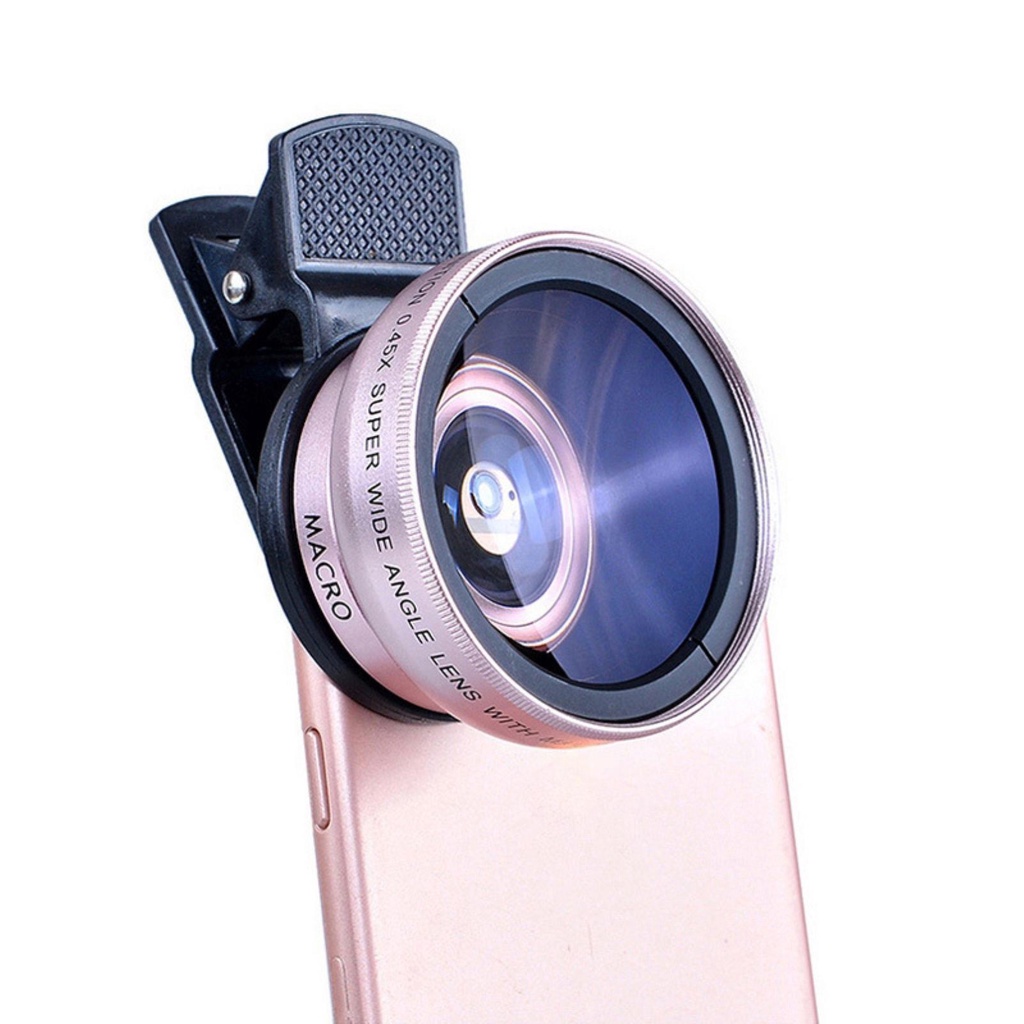Universal Mobile Phone Lens 2 in 1 Universal 37mm 0.45X 49UV Wide Angle ...