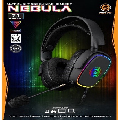 หูฟัง HEADSET (7.1) NEOLUTION E-SPORT NEBULA RGB (BLACK) ประกัน 1Y ...