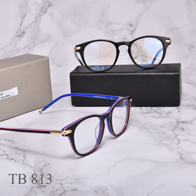 New York round Prescription Thom brand Eyeglasses frame TB813 Men Women Glasses Frames Myopia ...