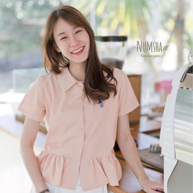 Numsha Brand Pancake top เสื้อคอปกระบายล่าง NB19138 - numsha_brand ...