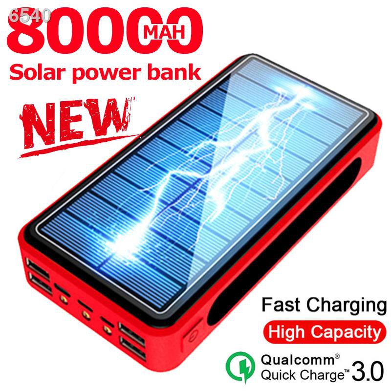 original authentic 80000mah Solar Power Bank PortableFast Charging PoverBank External Charger 4 ...