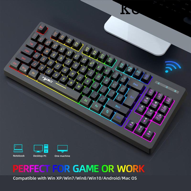 87Keys 2.4G Wireless Mechanical Keyboard RGB Backlight for Game Office ...