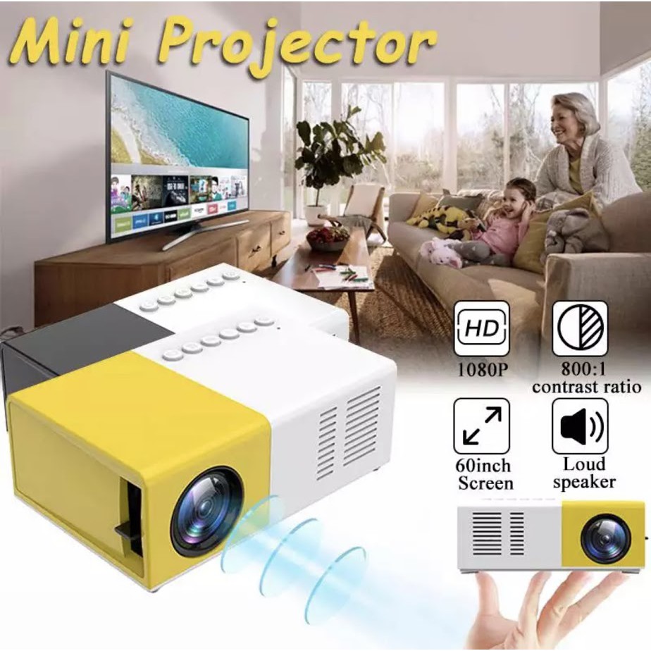 LED Mini Projector 320x240 พิกเซลรองรับ 1080P YG-300 HDMI USB Audio แบบ ...