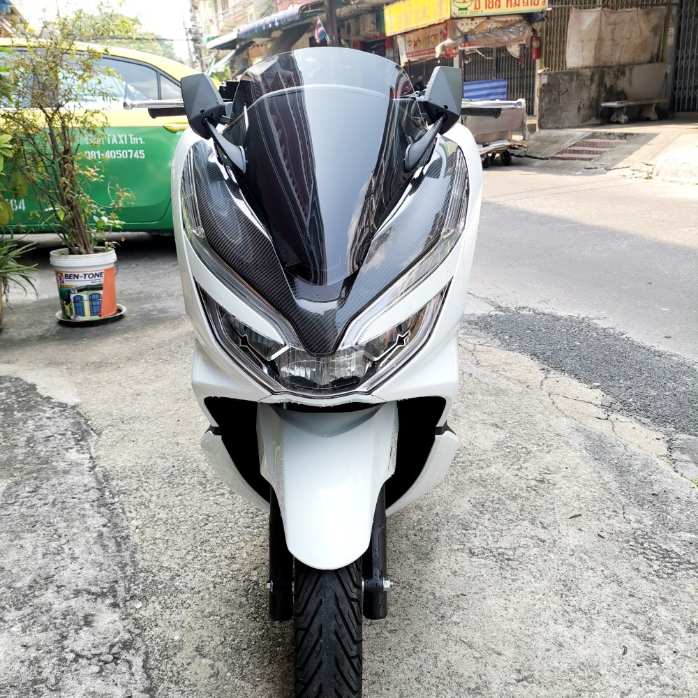 ชิวหน้า ชิวใส PCX 2018-2020 สีสโม๊ค พร้อมกระจกติดชิว NINJA - tachandeaw ...
