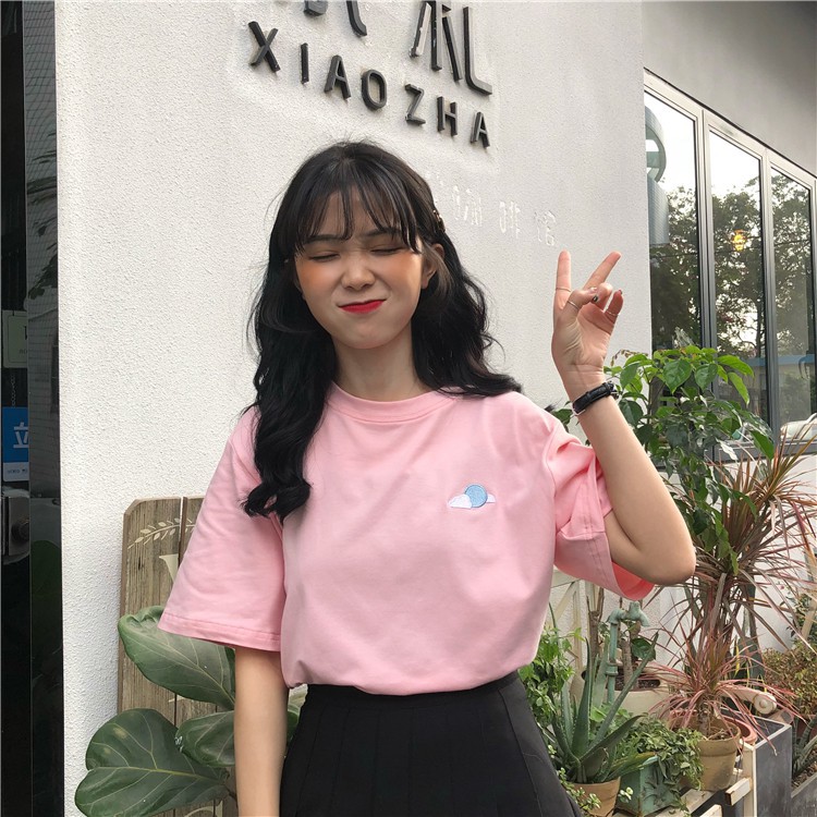 YH012เสื้อยืด คอกลม ผ้านิ่ม ลายปัก Day Night สวมใส่สบาย - 1agpnk9213 ...