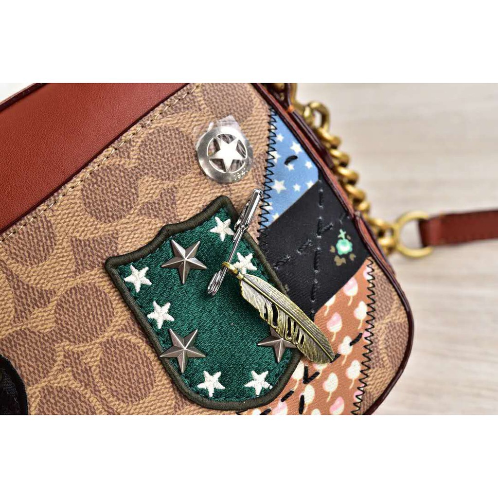 COACH 31065 unique personality badge pattern shoulder bag robot camera ...