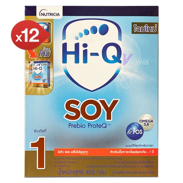 Hi-Q Soy 1 Prebio ProteQ ไฮคิว ซอย พรีไบโอโพรเทค 400 กรัม 12 กล่อง ...