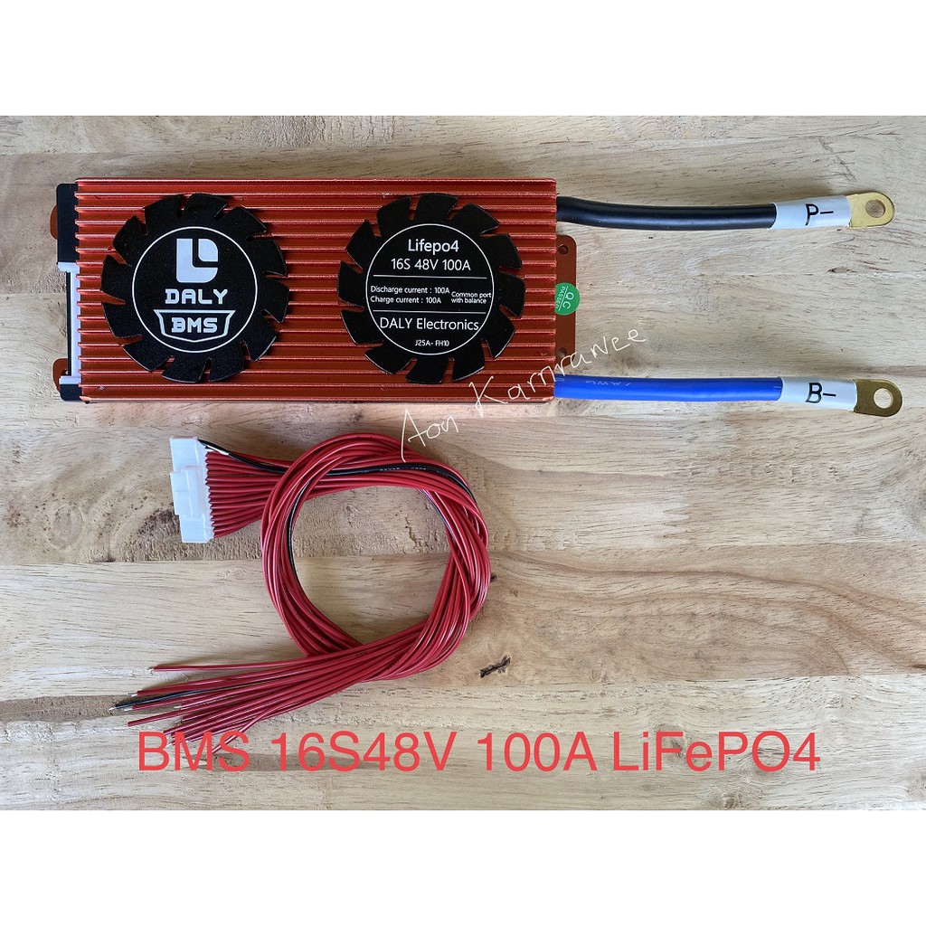 BMS 16S 48V 60A 100A แบตเตอรี่ลิเธียมฟอสเฟต Lithium Phosphate LiFePO4 3 ...