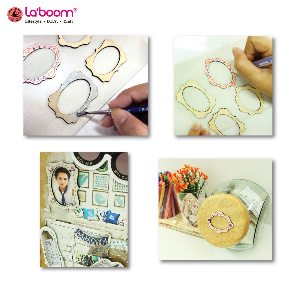 Laboom (ลาบูม) สติ๊กเกอร์ เพลท สติ๊กเกอร์ไม้ รหัส LBMF04 - sakuraproductsth - ThaiPick