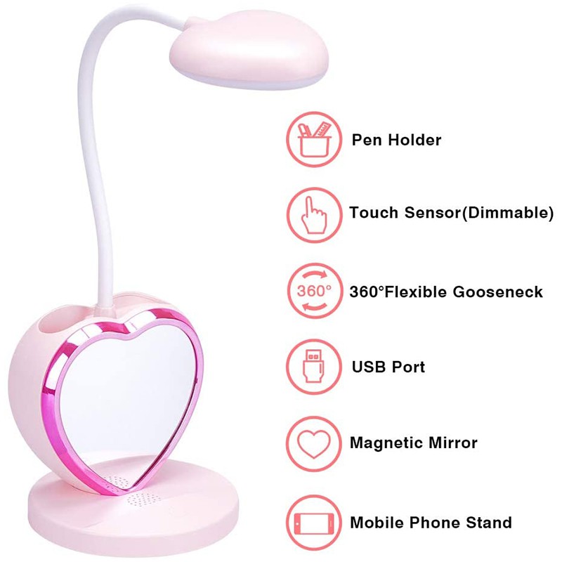 Cod โคมไฟตั้งโต๊ะ Led ชาร์จ Usb สีชมพู Ytth - diarola.th - ThaiPick