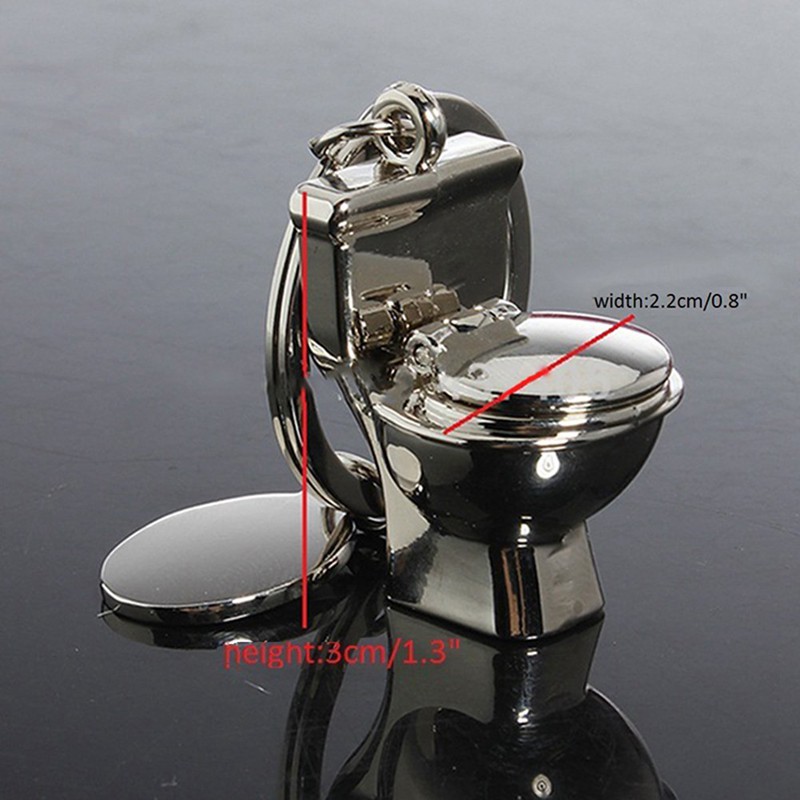 Key Ring Keyfob Keychains Gift Creative Toilet Lovely Keyrings Silver ...