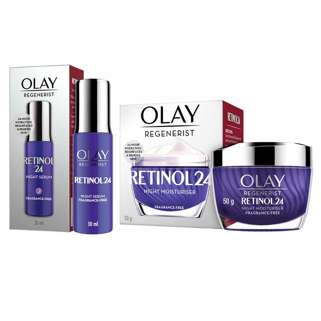 Olay Retinol 24 Night Serum & Night Moisturiser | Shopee Thailand