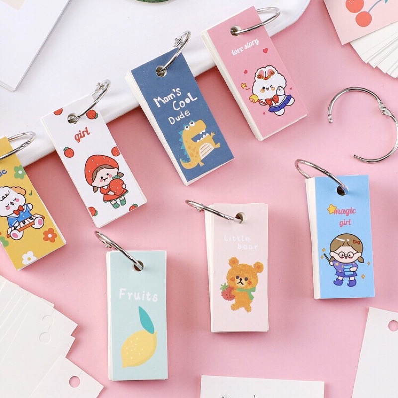 Mini word card | All cuties | Flash card สมุดจดศัพท์พร้อมห่วง จดสูตร จด ...
