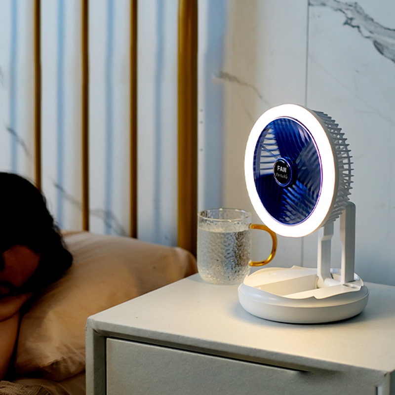 Xiaomi Mini Fan Led Night Light USB Rechargeable Fill Light Foldable ...