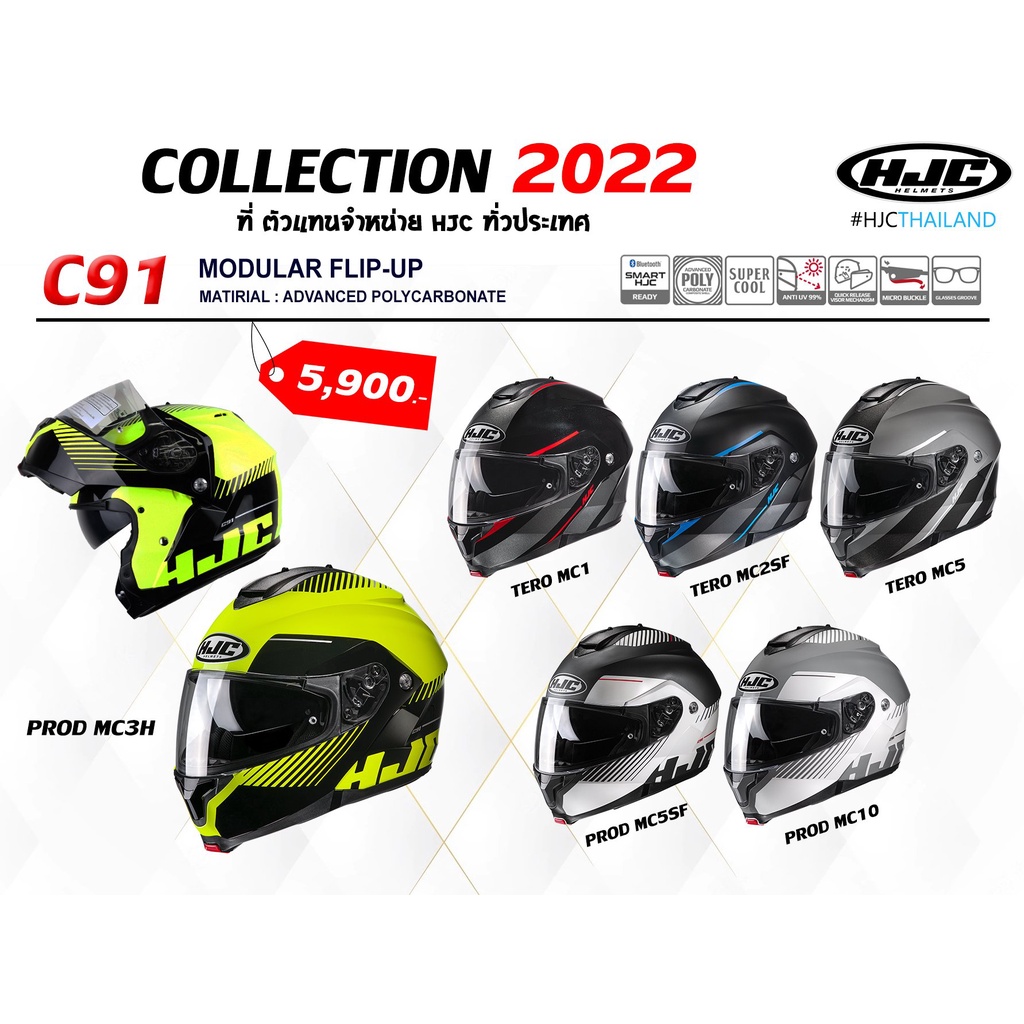 หมวกกันน็อค HJC C91 2023 ยกคาง ลายใหม่ล่าสุด - auto2speed - ThaiPick