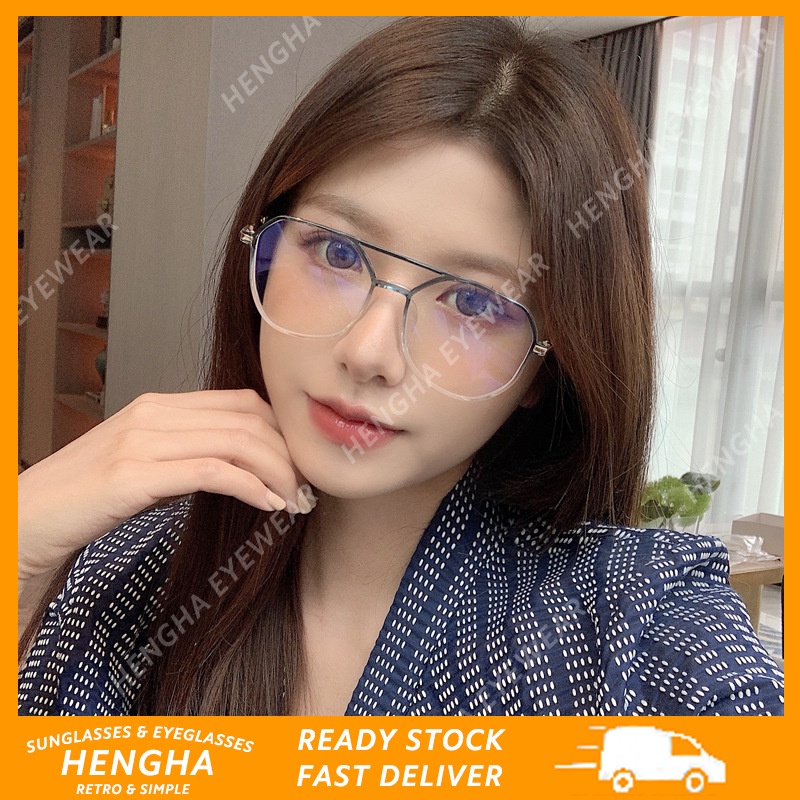 (HENGHA) แว่นตาแฟชั่น กรอบไล่โทนสี TR90 สไตล์เกาหลี เรโทร ป้องกันแสงสีฟ้า - hengha.th - ThaiPick