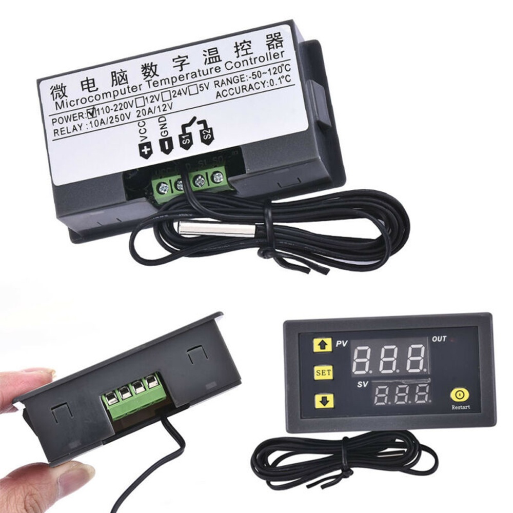อุณหภูมิควบคุม12V 110-220V Digital Temperature Controller LED Display Thermostat Regulator ...