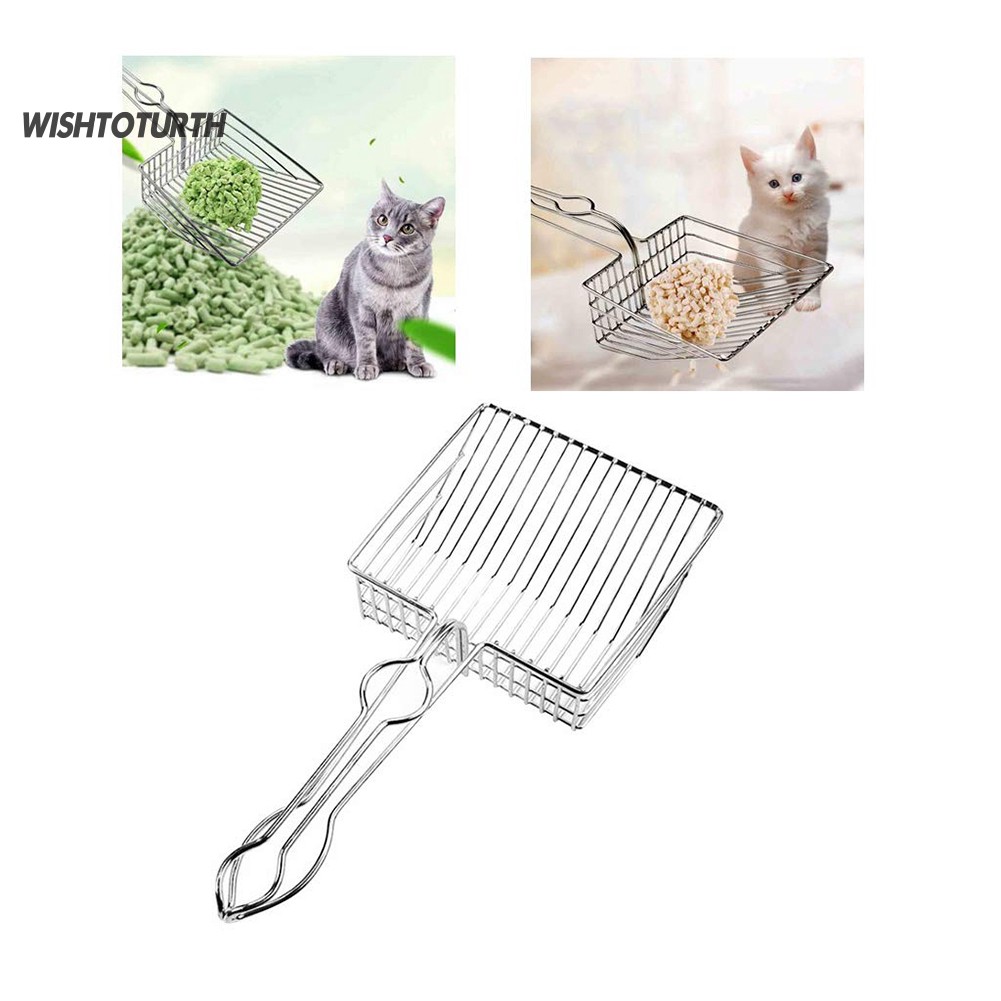 SS Metal Hollow Cat Litter Scoop Pet Toilet Sand Waste Scooper Shovel ...