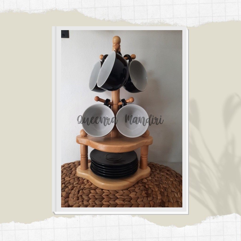 Mandiri-queenra- ที่วางแก้วไม้ 2 ระดับ สไตล์เกาหลี - queenramandiri.th ...