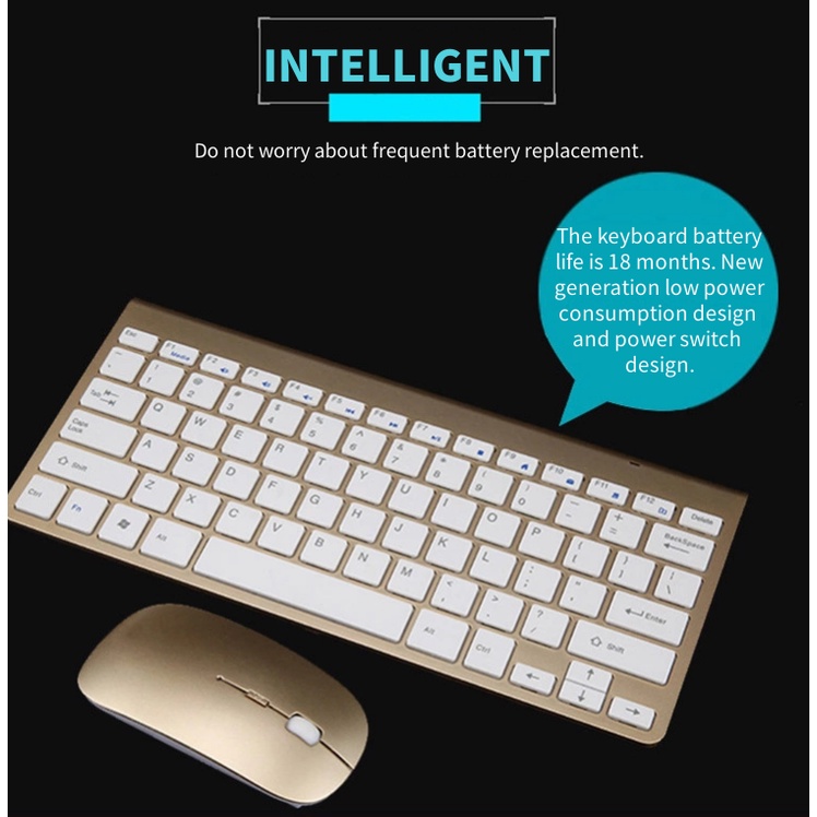 ULTRA THIN 2.4G Wireless Combo SET Keyboard + Mouse For Notebook Laptop Mac Desktop PC TV Office ...