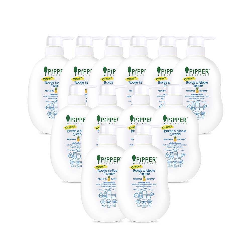 Pipper Standard น้ำยาล้างขวดนม กลิ่นเจนเทิลเฟรช ขนาด 500 มล. ยกลัง 12 ...