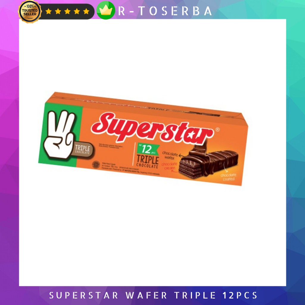 Box Superstar Super Star Wafer Triple ช็อคโกแลตครีมช็อคโกแลต 12 ชิ้น x ...
