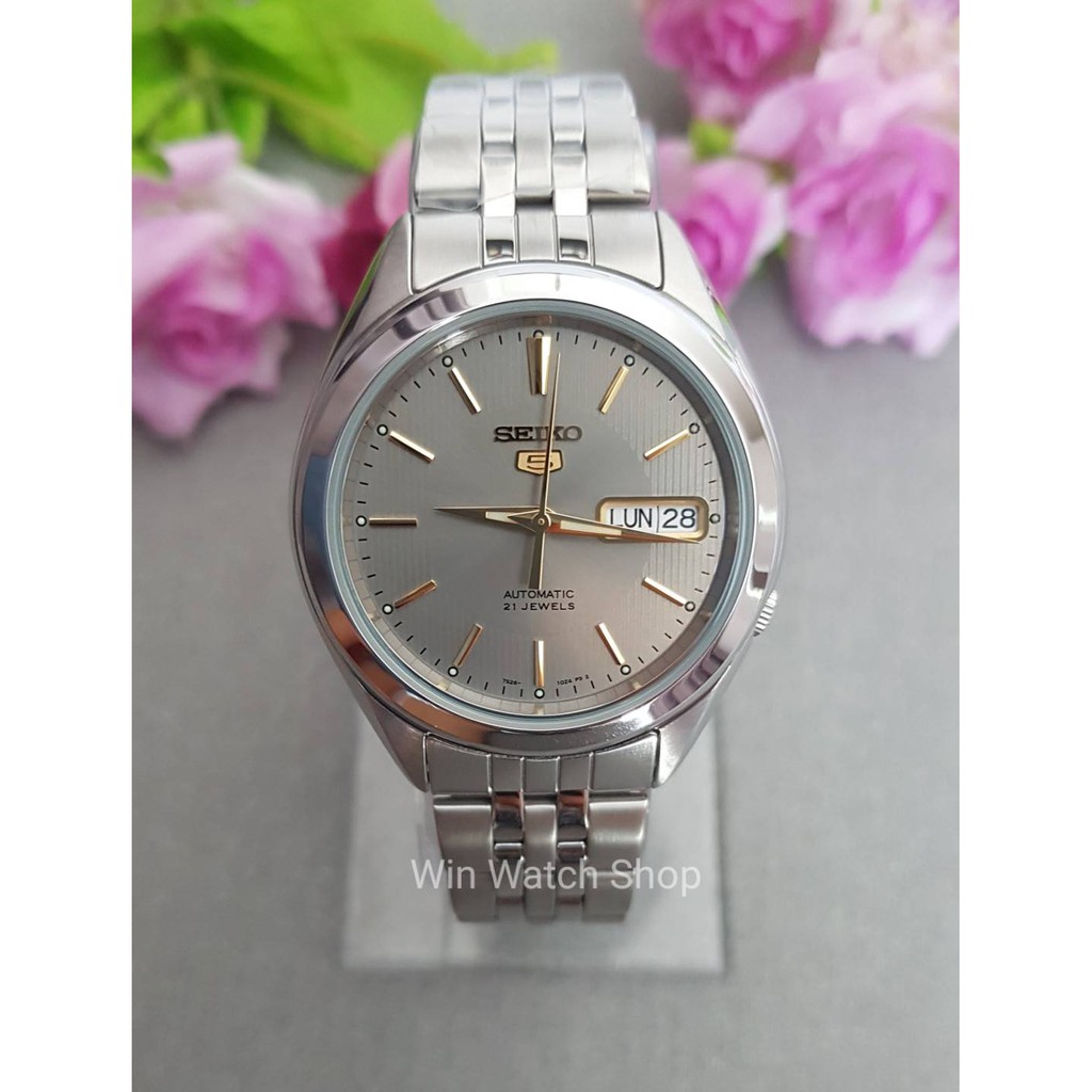 SEIKO 5 Automatic รุ่น SNKL19K1 Mens Watch สายแสตนเลส สีเงิน หน้าปัดสี ...