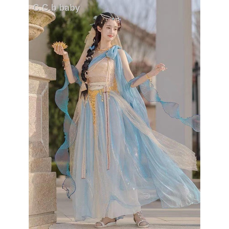 เตรียมจัดส่งภูมิภาคตะวันตกนักเต้น Dunhuang Feitian Hanfu หญิงฤดูใบไม้ ...