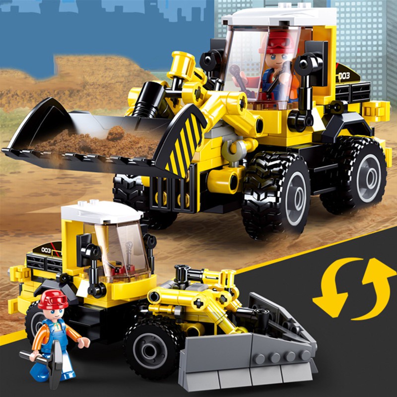 Lego Car Construction Machinery Wheeled Excavator Assembly Model Boy ...