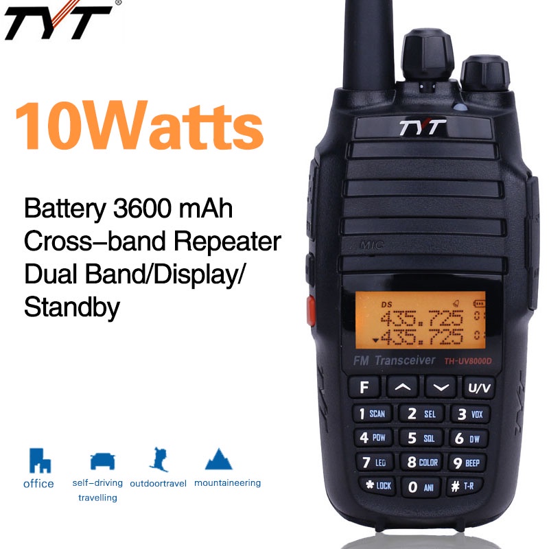 ↂ2pcs TYT TH-UV8000D 10W powerful cross band reapter walkie talkie ...