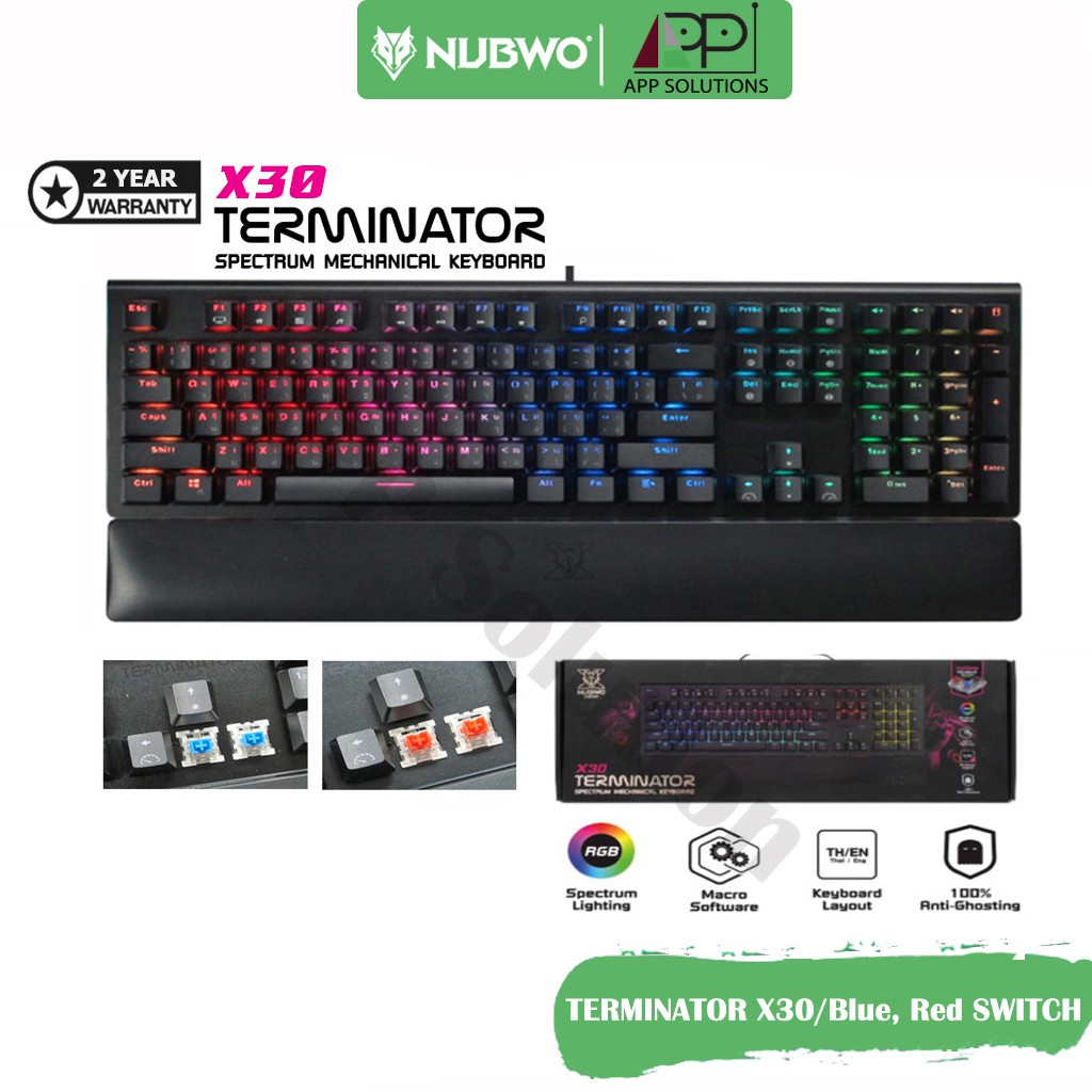 Free MousePadNUBWO KEYBOARD(คีย์บอร์ด)Gaming รุ่นTerminator X30 Black ...