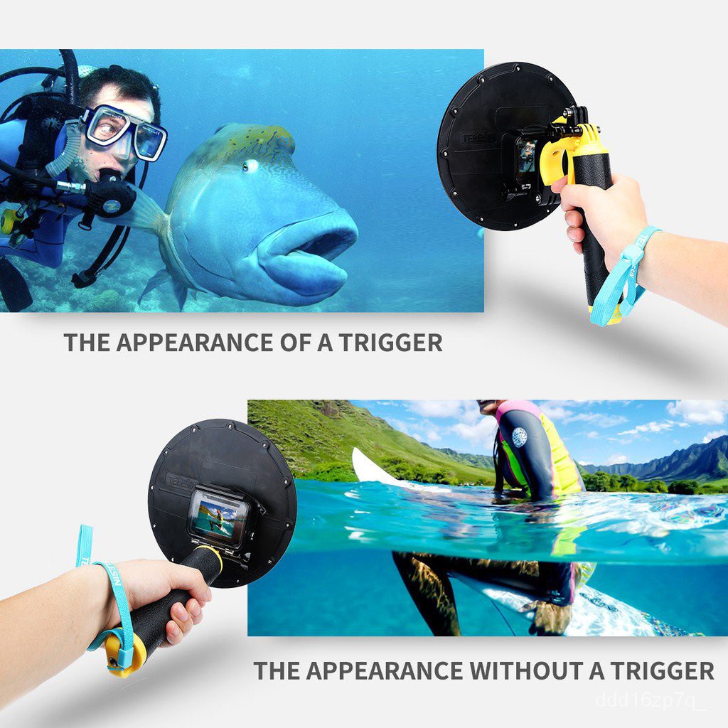 TELESIN GoPro Dome Port with Floating Bobber Handle for GoPro Hero7 ...