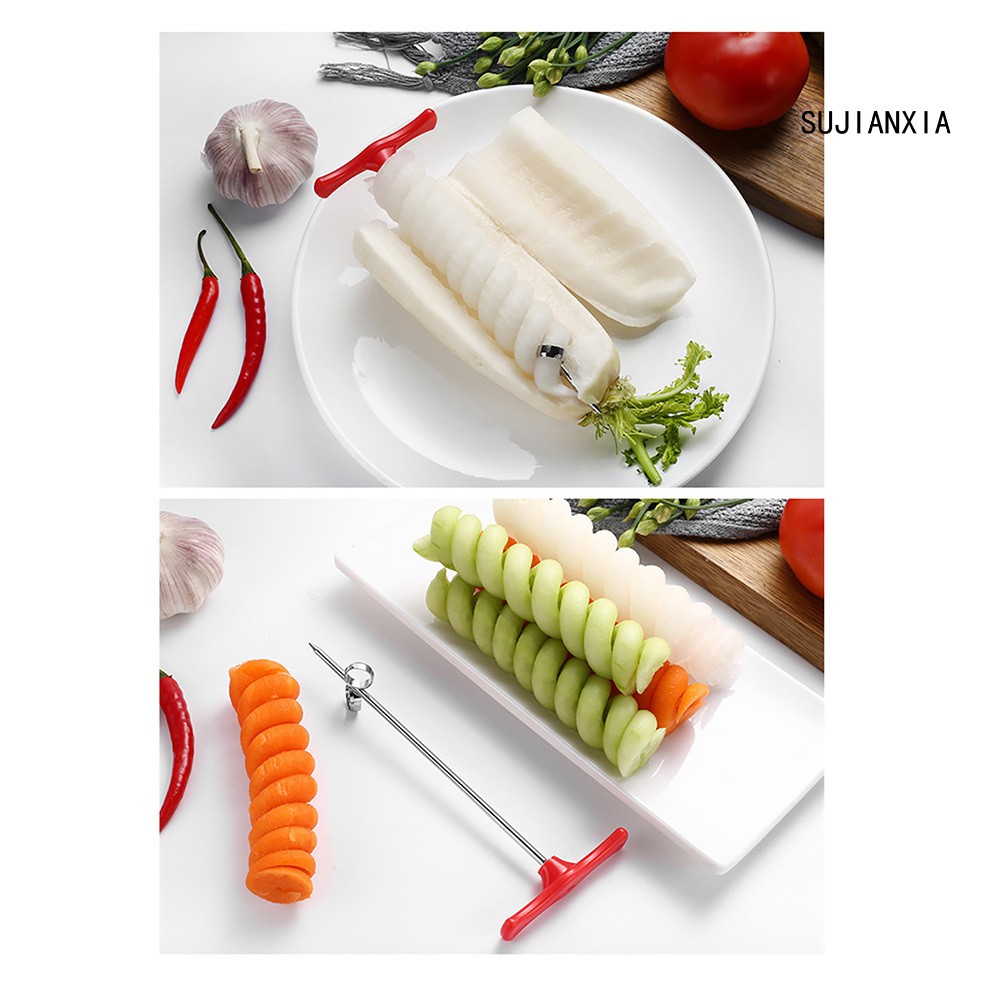 SUY_Vegetable Spiral Potato Carrot Cucumber Salad Chopper Slicer Cutter ...