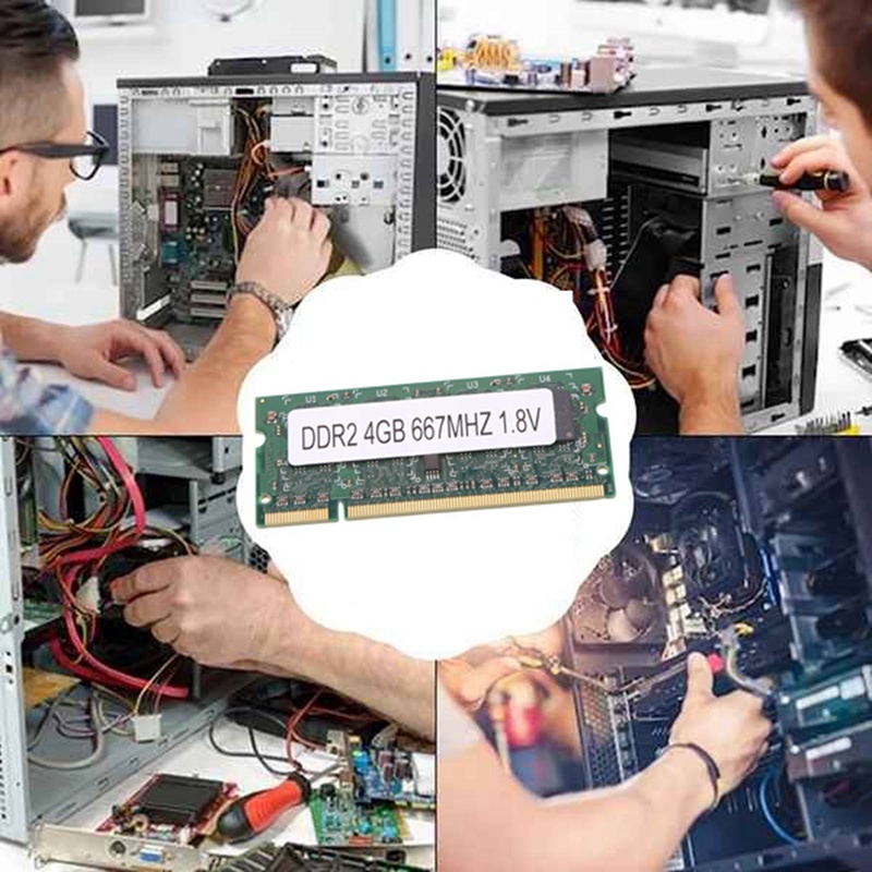 หน่วยความจําแล็ปท็อป Ddr2 4gb 667mhz Pc2 5300 Sodimm 1 8v 200 Pins