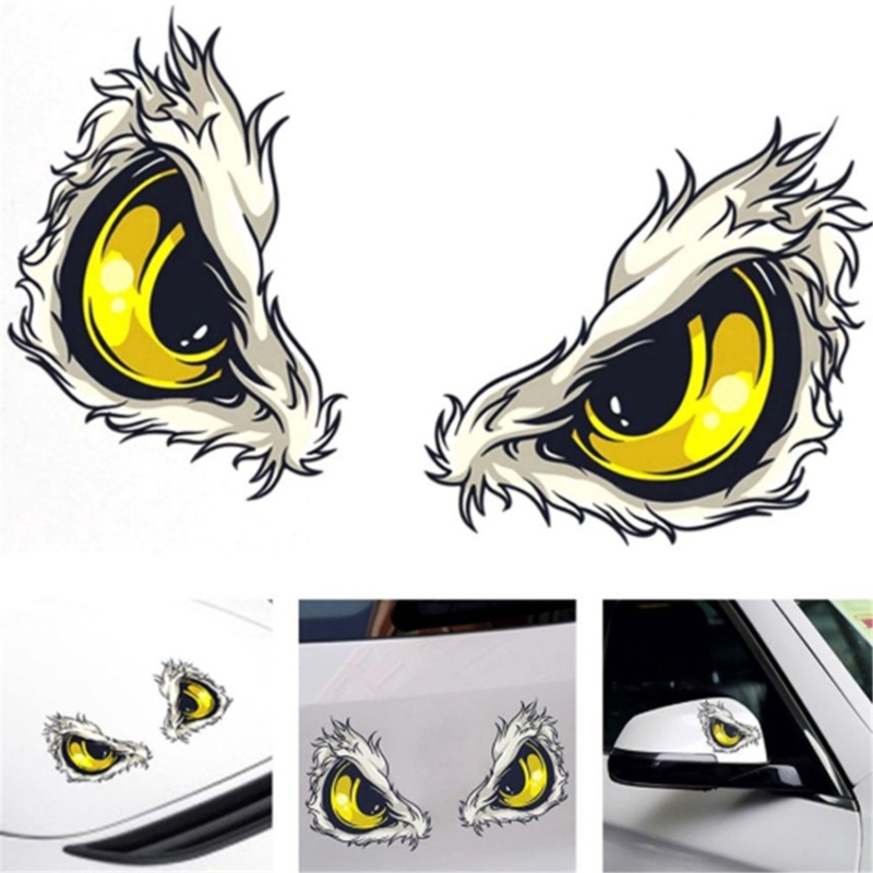 3D Stereo Reflective Cat Eyes Car Stickers Car Side Fender Sticker ...