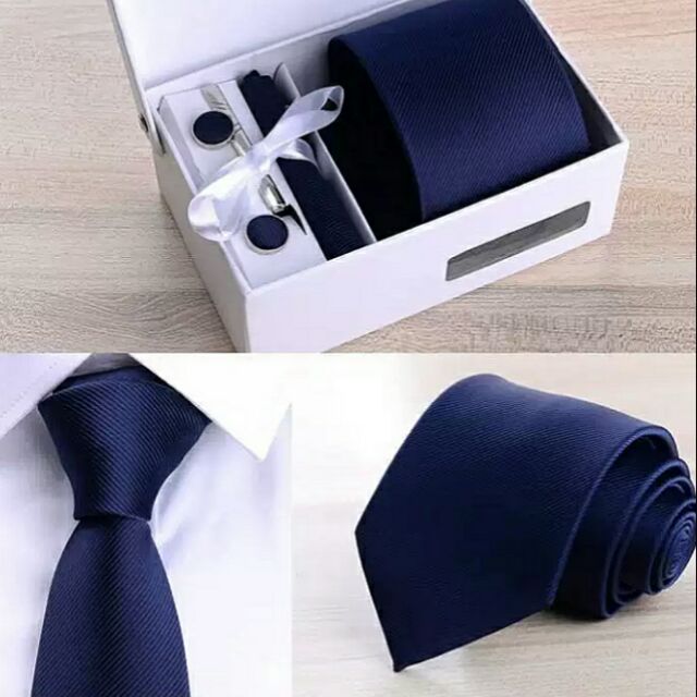 (((พร้อมส่ง))) เซ็ตเนคไท 1 ชุด มี 4 อย่าง บรรจุในกล่องของขวัญ อย่างดี ...