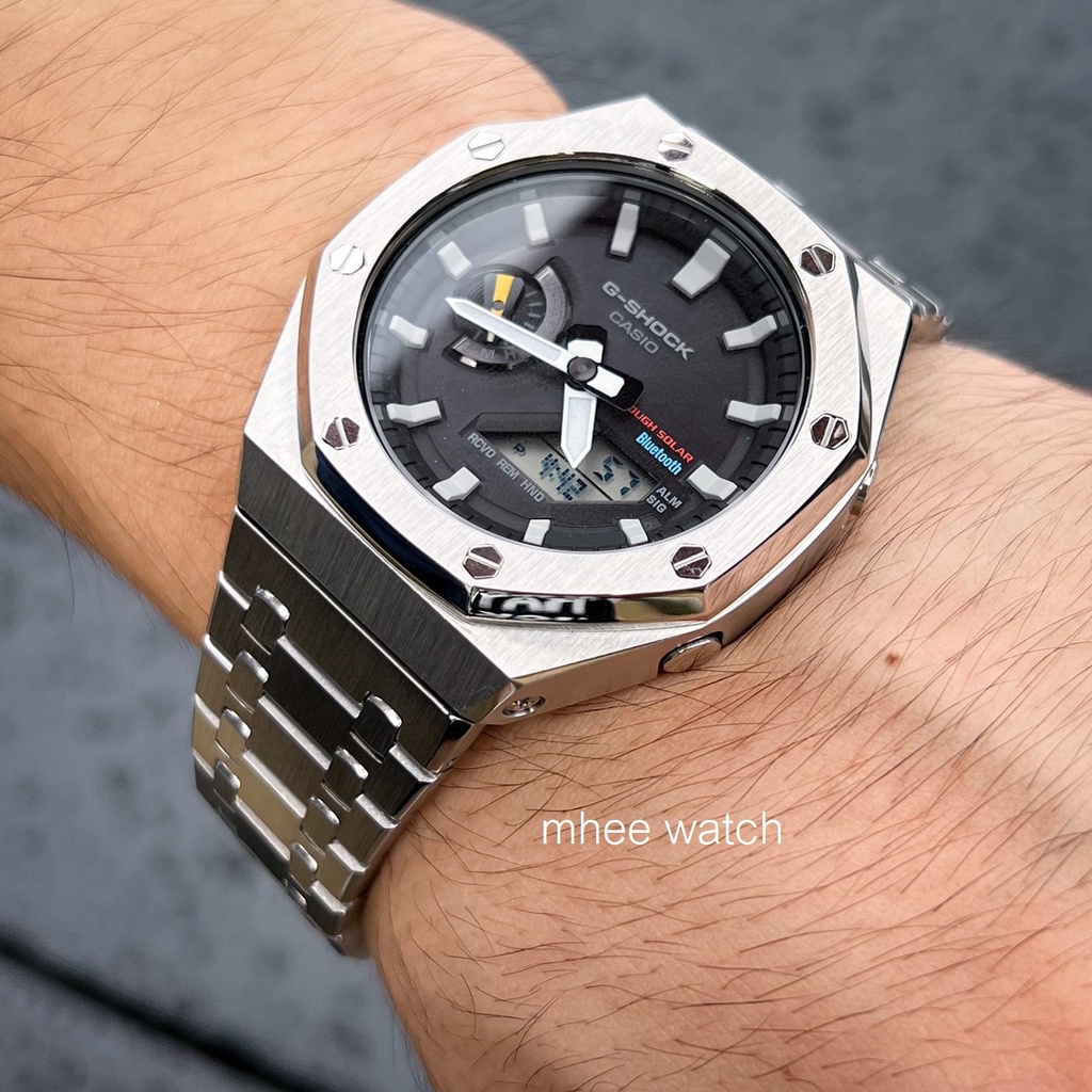 G-Shock AP Steel Bluetooth Tough Solar Full Metal Silver | Shopee Thailand