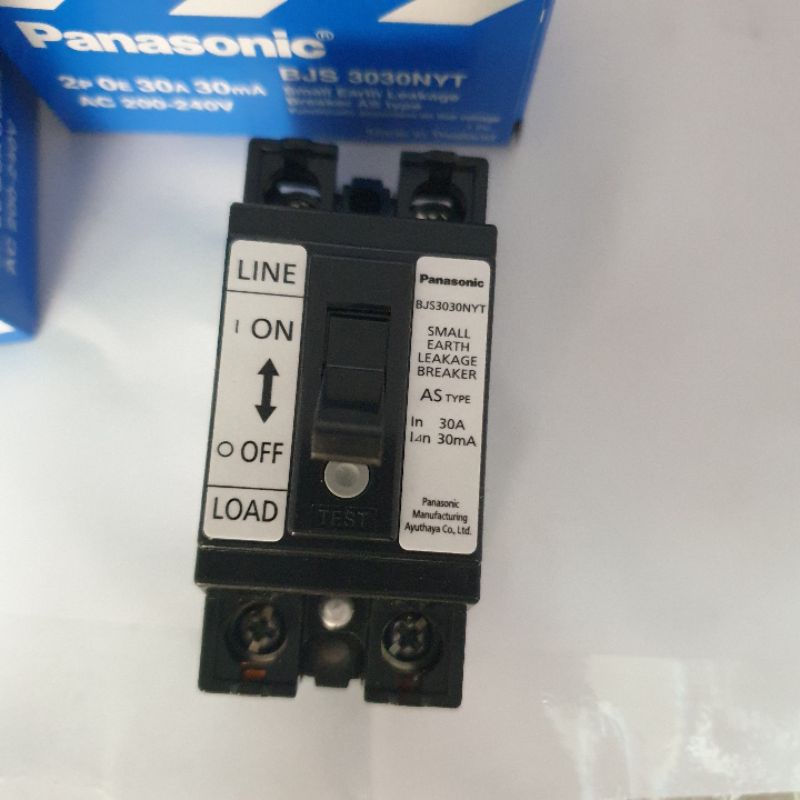 Panasonic เบรคเกอรเซฟตี้ กันดูด 30A 2P รุ่น BJS3030NYT แบรน์พานาโซนิค ...