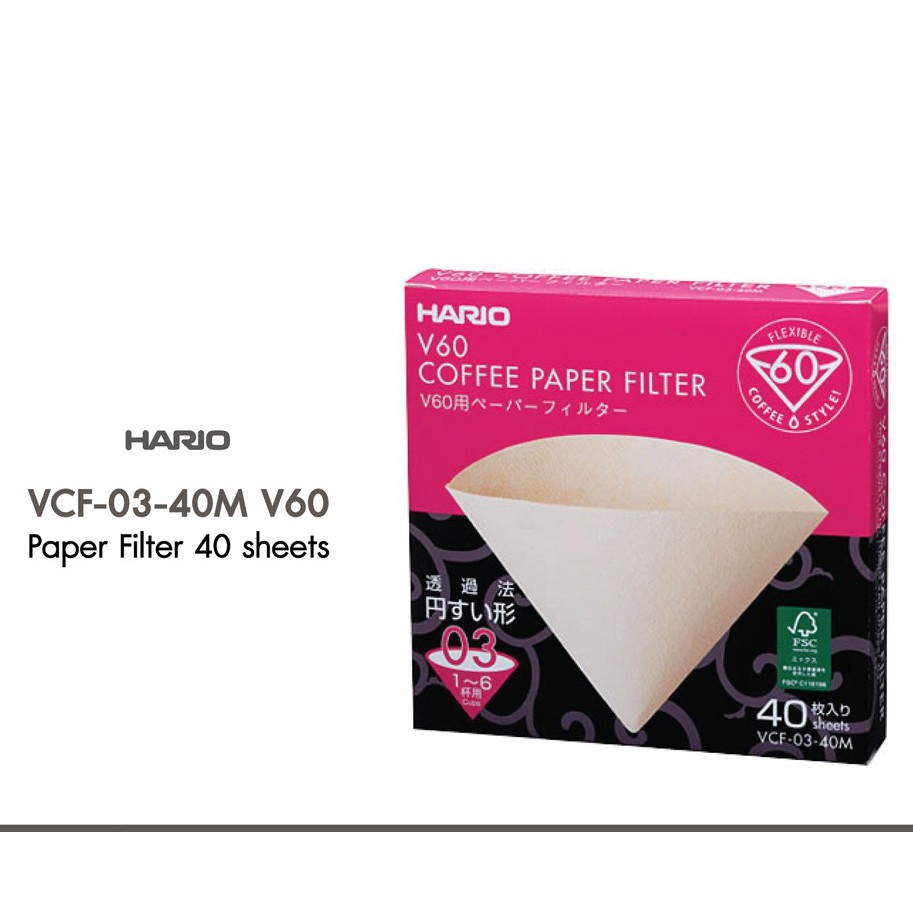 Ratika Hario V60 VCF-03-40M (สีน้ำตาล) Paper Filter - ratikacoffee ...