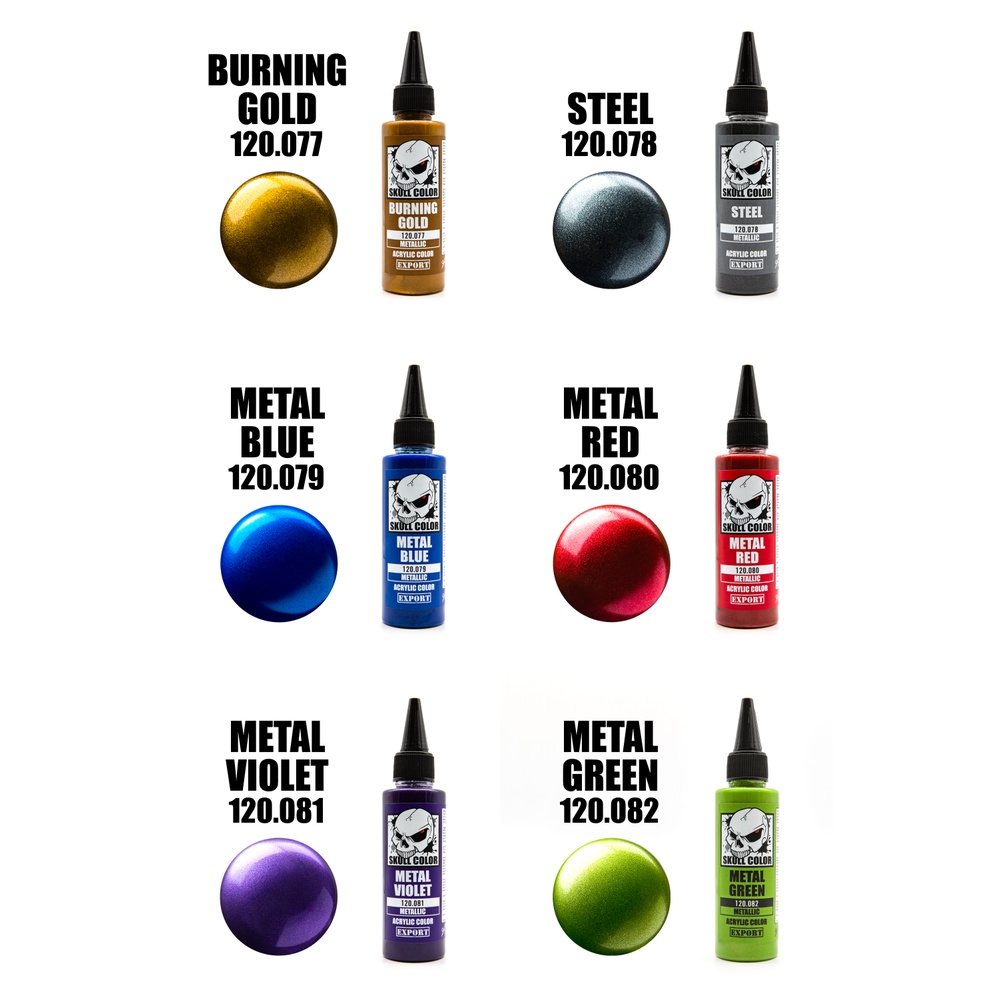 SKULL COLOR Metallic Color สีเมทัลลิค สูตรอะคริลิค โมเดล กันดั้ม กันพลา ...