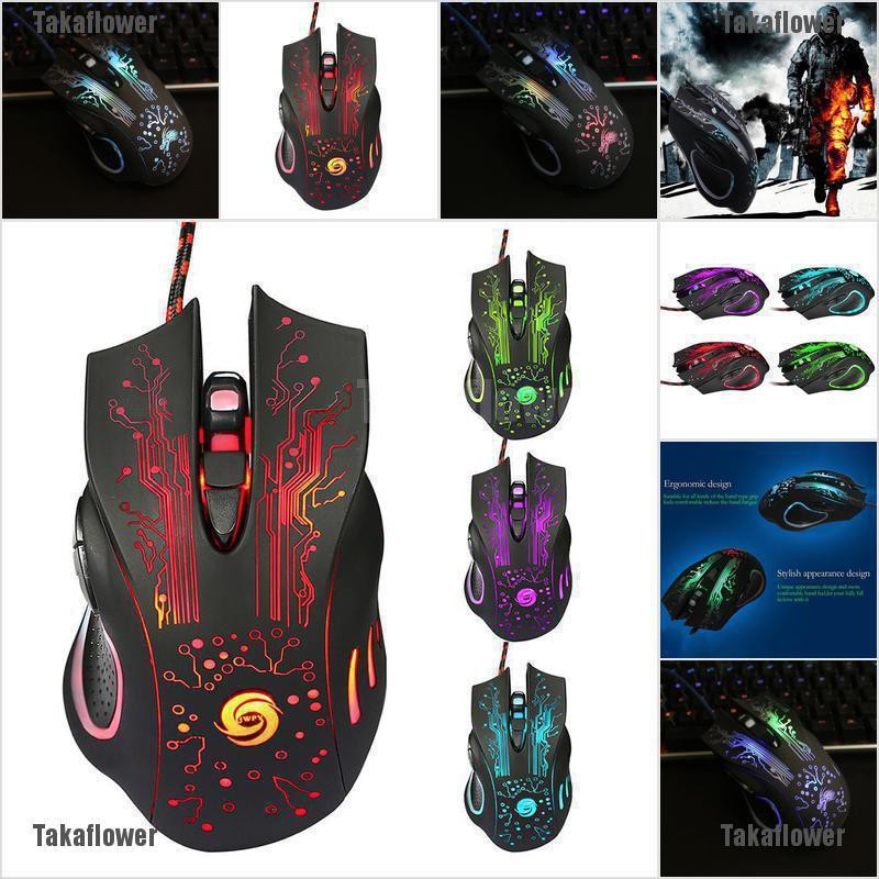 NIKI 5500 DPI 7 Buttons LED Optical USB Wired Gaming Mouse Mice For Pro Gamer New - nikibaby.th ...