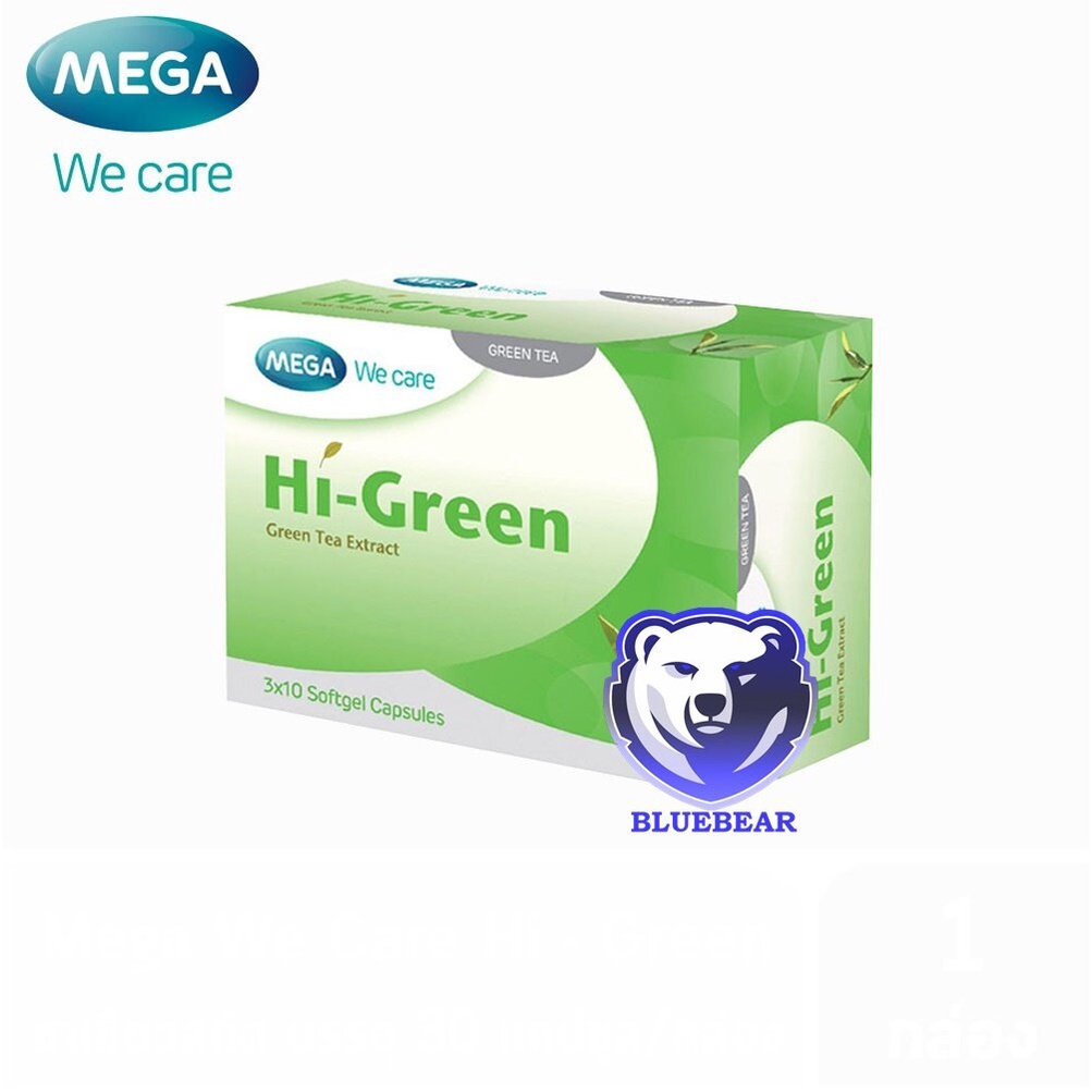 Mega We Care Hi Green 30 แคปซูล เมก้า วีแคร์ ไฮ-กรีน ชาเขียวสกัดเพื่อ ...