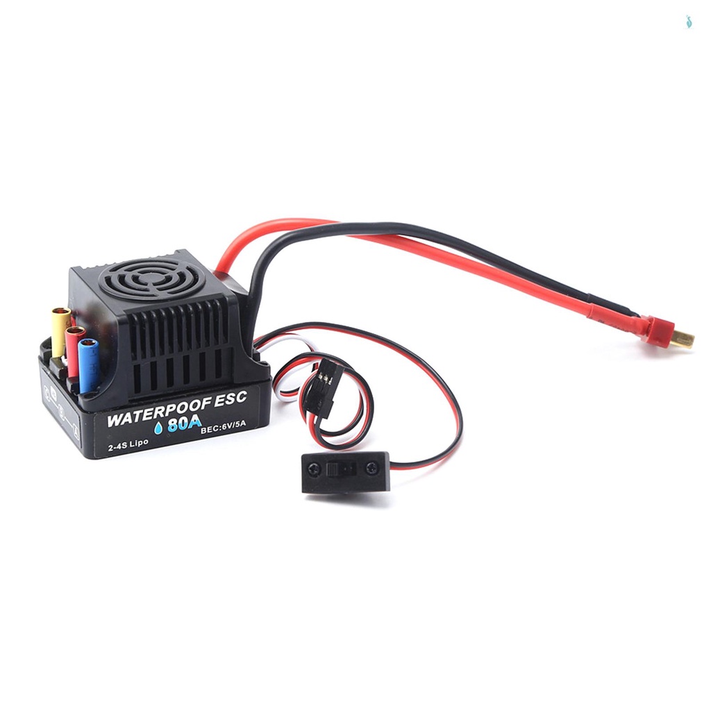 sprcmy80A Brushless 2-4S ESC Electric Speed Controller 6V 5A BEC T Plug ...