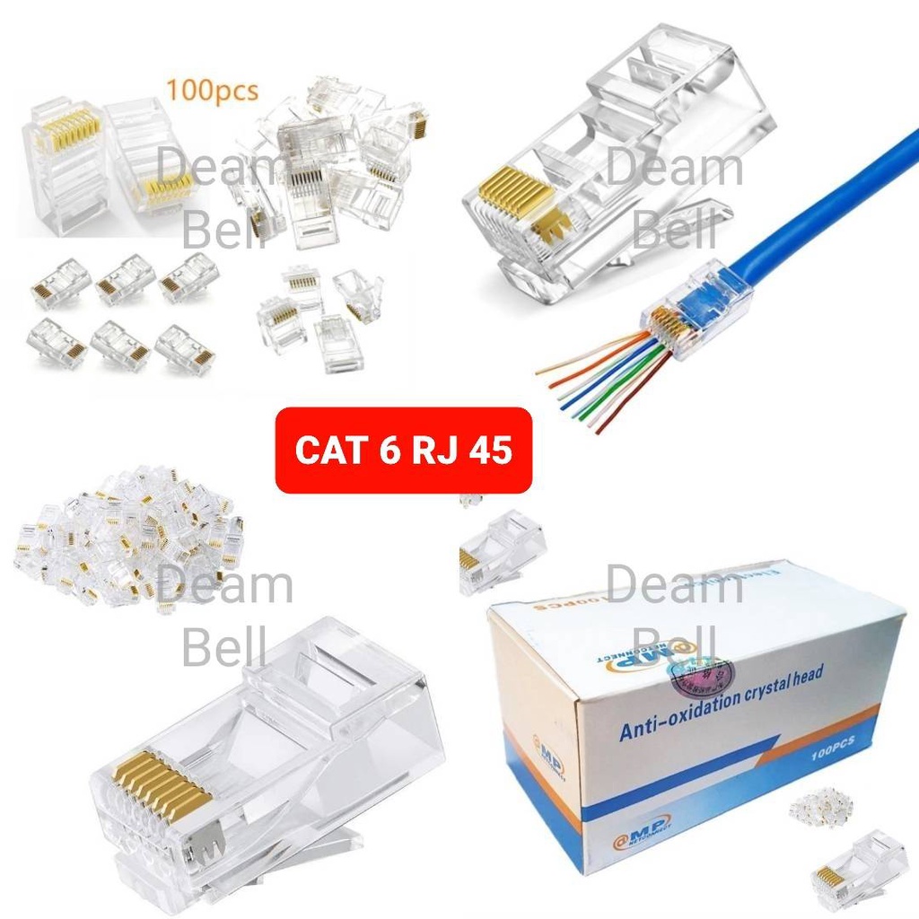Glink รุ่น GL-389 หัวแลน CAT6 แบบทะลุ แคท6 ( 100หัวแพ็ค ...