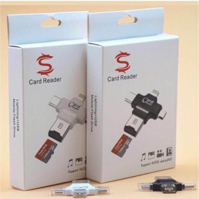 Card Reader โอนถ่ายข้อมูล 4in1 Support TF Card, Micro SD สำหรับ iPhone ...