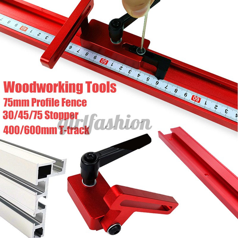 เครื่องมืองานไม้ 30 45 75 Type Miter Track Stop 45 75 Type T - Slot ...